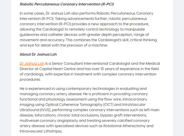 Advanced Percutaneous Coronary Intervention - Capital Heart Centre